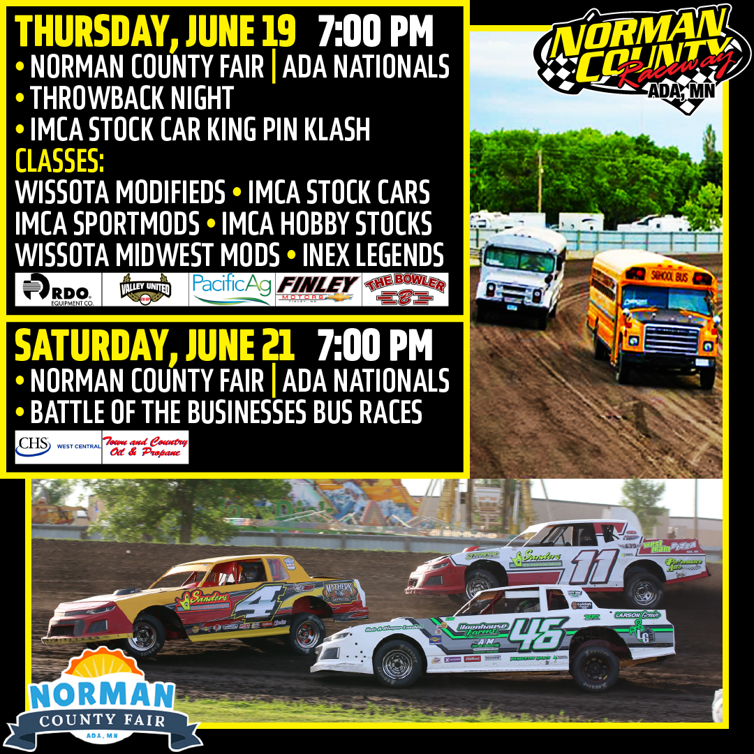 CANCELED: Saturday, June 21 – Norman County Raceway